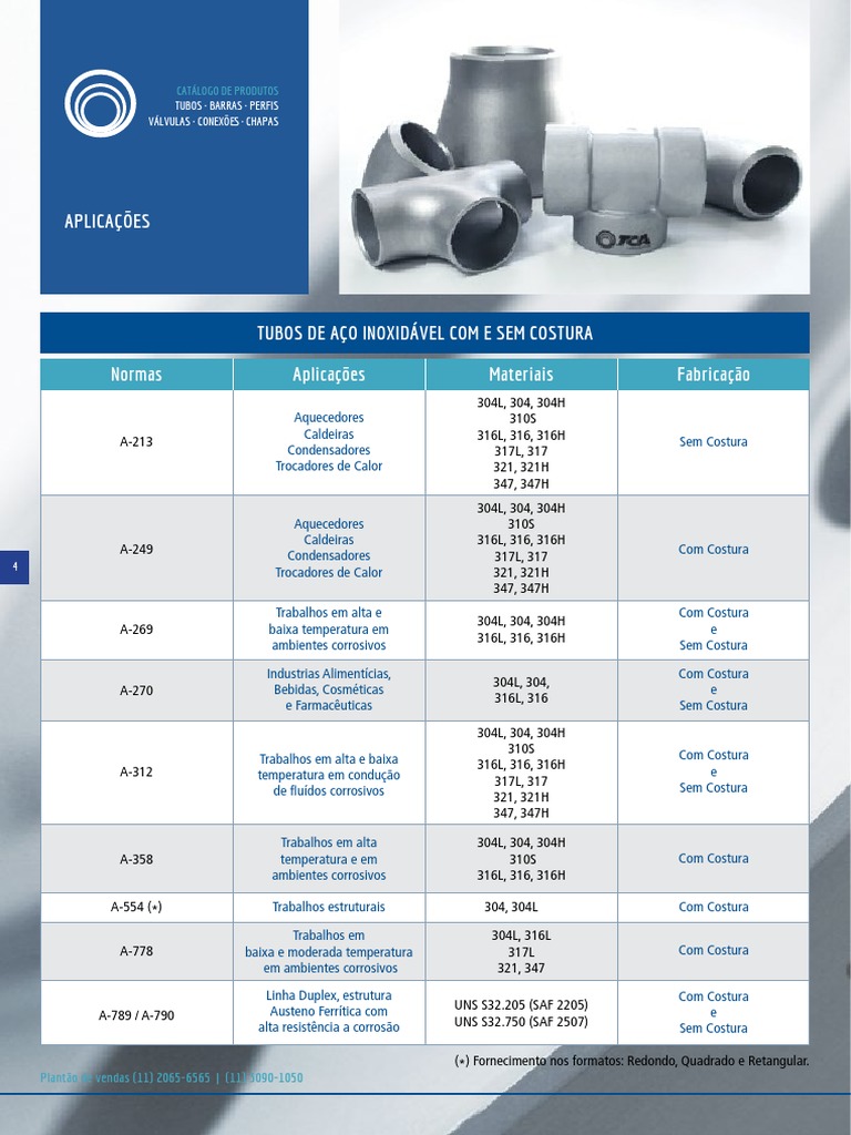 Catalogos de Tubos Inox | PDF | Corrosão | Engenharia Estrutural