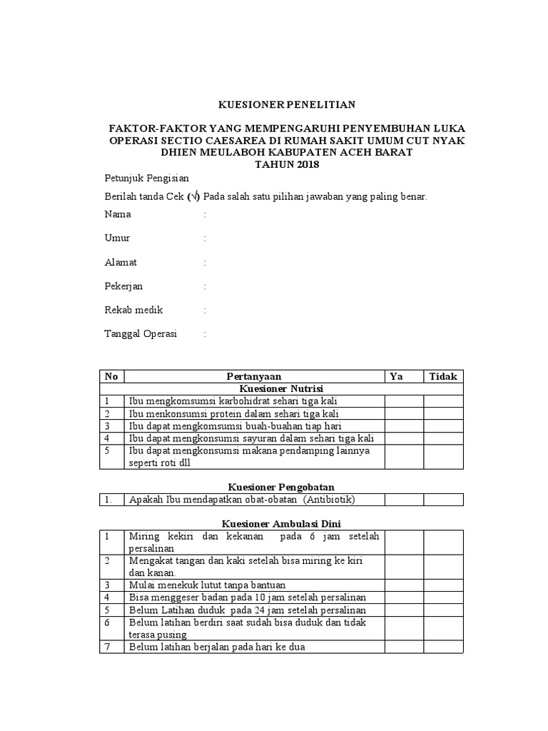 Kuesioner Ok | PDF | Sains & Matematika | Gaya Hidup