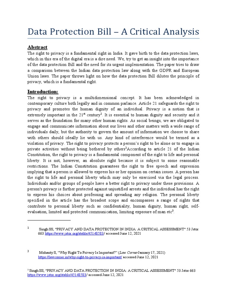 Data Protection and The Right To Privacy | PDF | Privacy | Right To Privacy