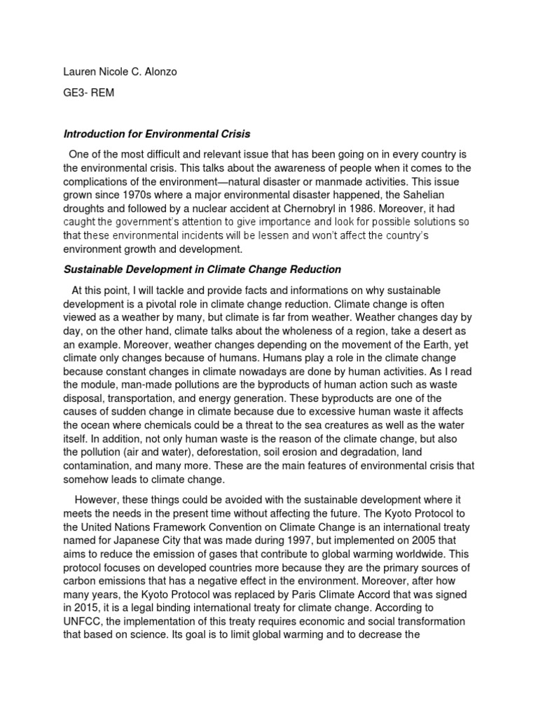 Ge3 Alonzo Climatechange | Descargar gratis PDF | Climate Change | Low ...