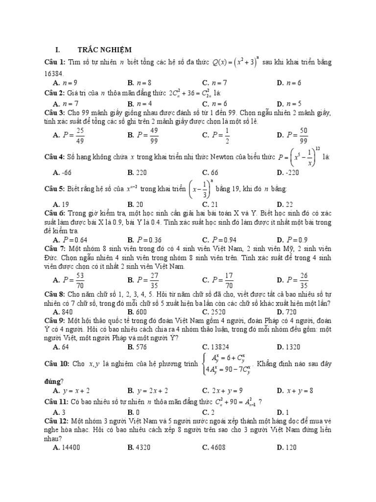 Bai Tap Lop 11T2 Ngay 30 Thang 11 | PDF