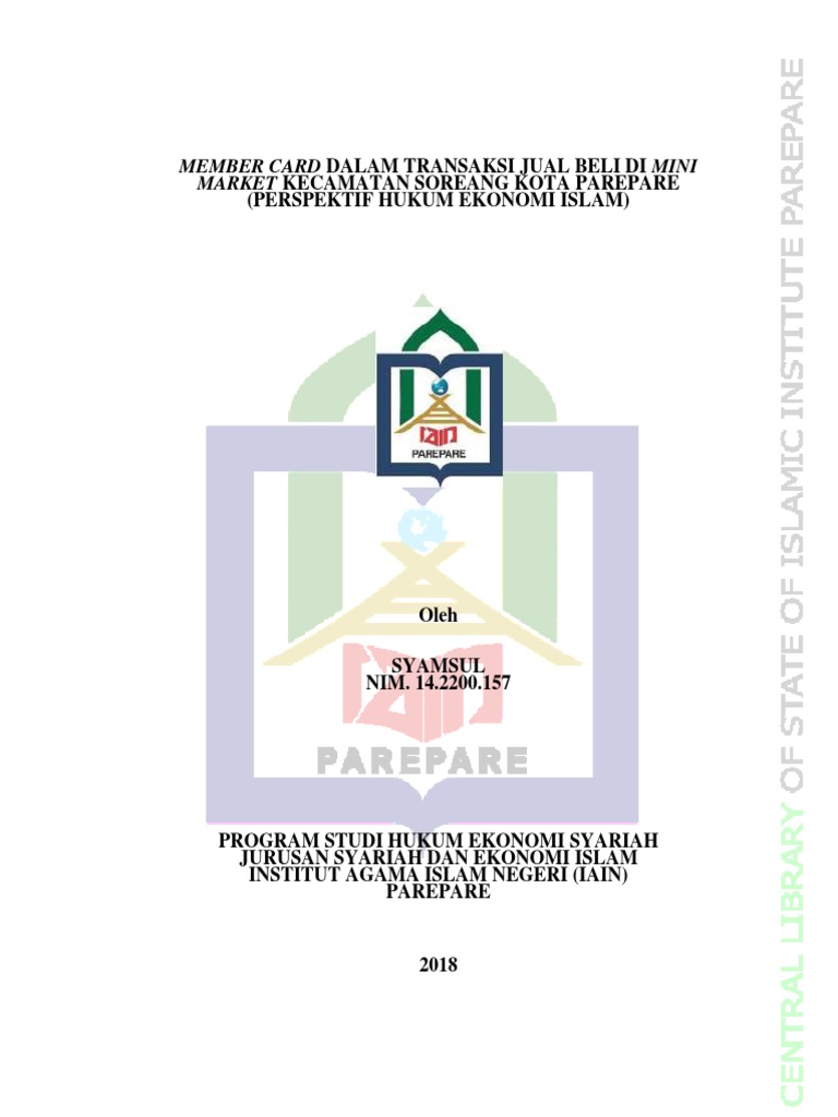 Member Card Dalam Transaksi Jual Beli Di Mini Market Kecamatan Soreang ...