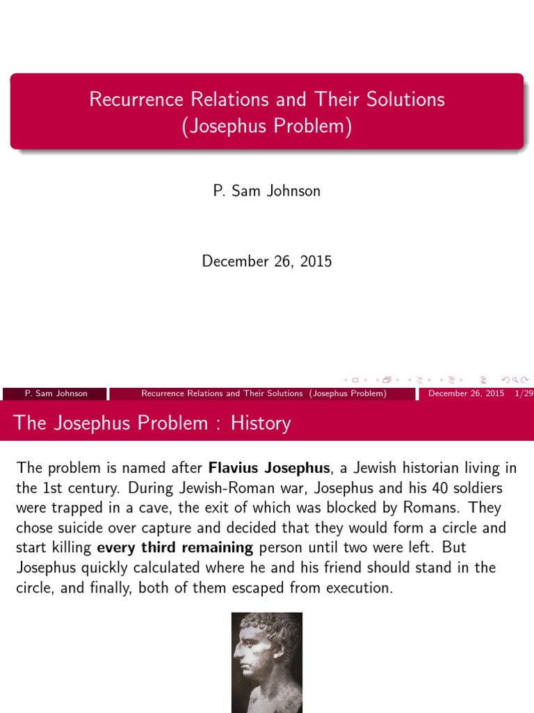 Josephus Problem | PDF | Recurrence Relation | Mathematics