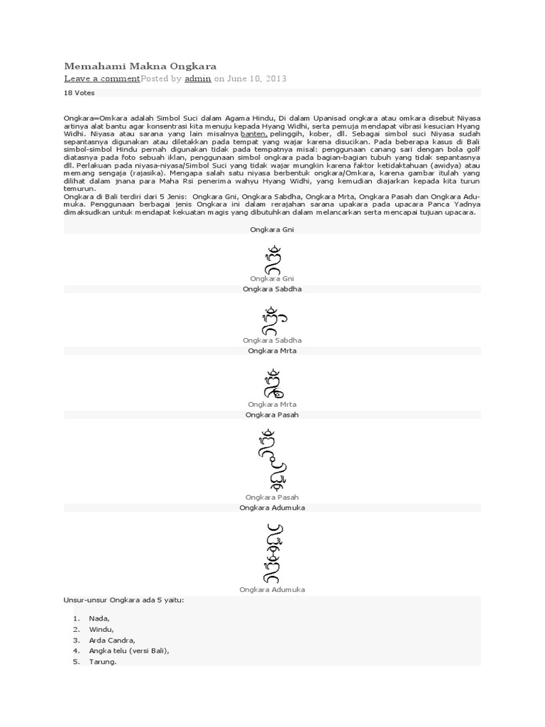 Memahami Makna Ongkara | PDF