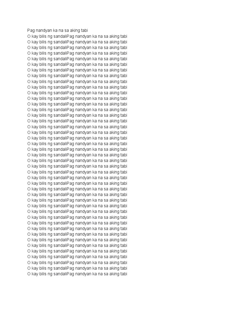 Pag Nandyan Ka Na Sa Aking Tabi | PDF