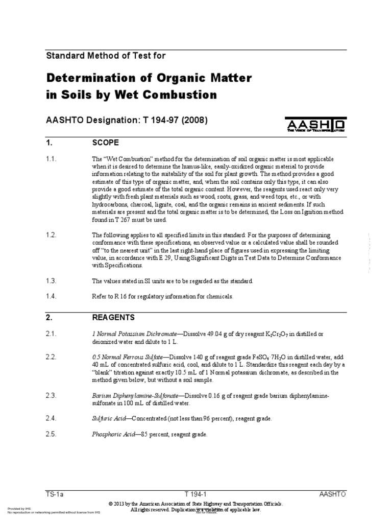 Aashto T 194 | PDF | Soil | Chemistry
