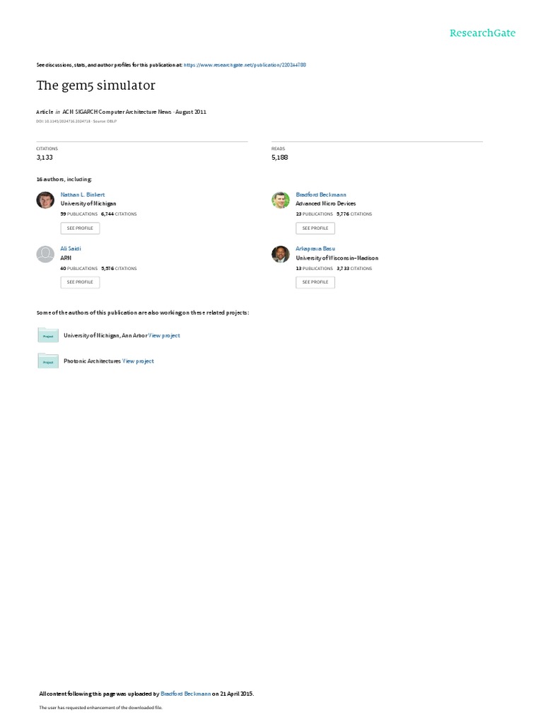 Can11 Gem5 | PDF | Central Processing Unit | Class (Computer Programming)