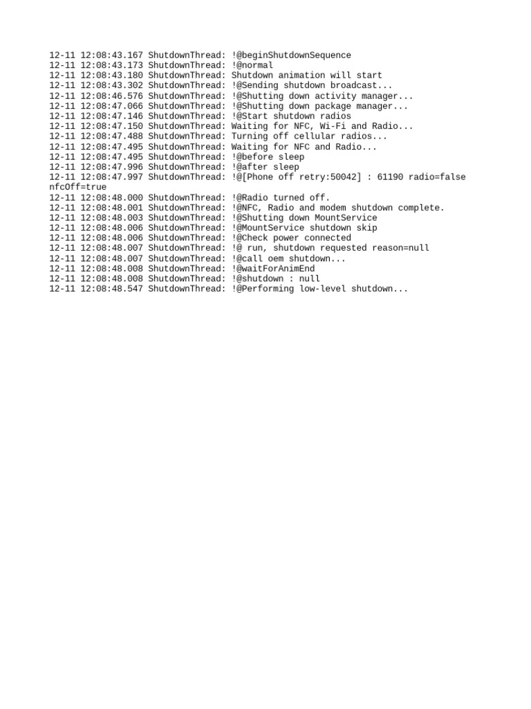 Shutdown Broadcast Log Overview | PDF