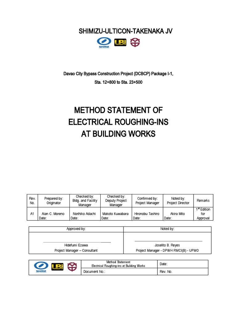 Method Statement Earthing Bonding And Lightning Protection Latest
