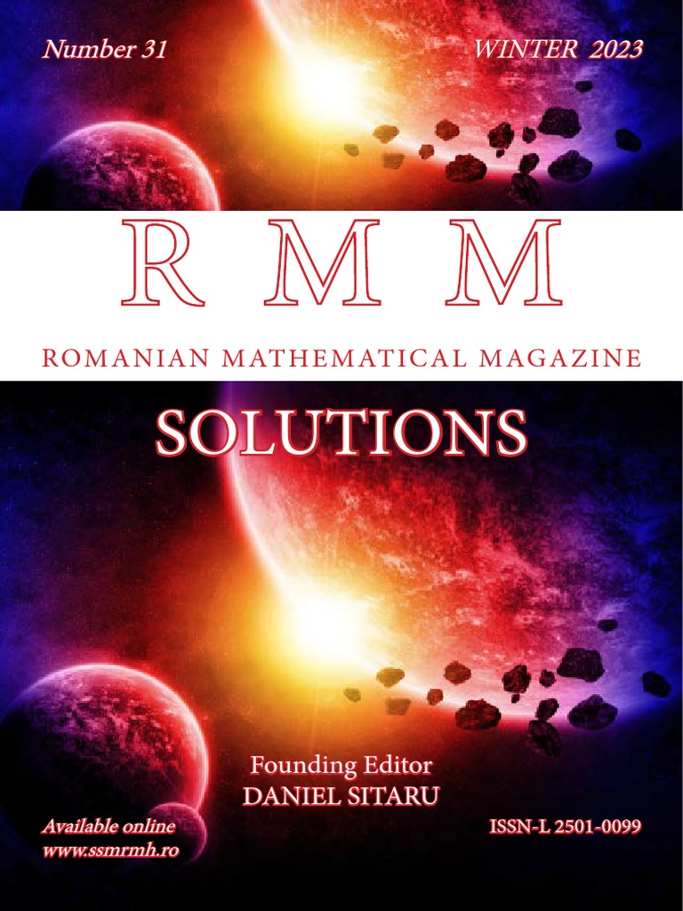 31 RMM Winter Edition 2023 Solutions | PDF | Inequality (Mathematics) | Mathematical Analysis