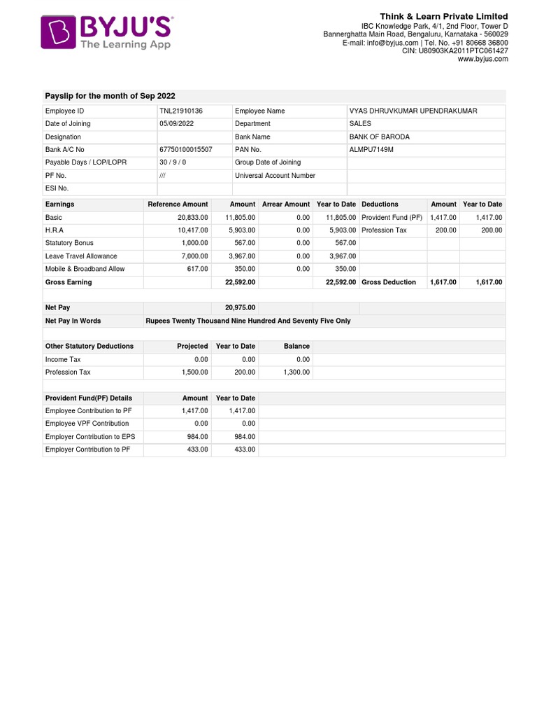 Payslip Tax 9 2022 Unlocked | PDF | Taxes | Tax Deduction