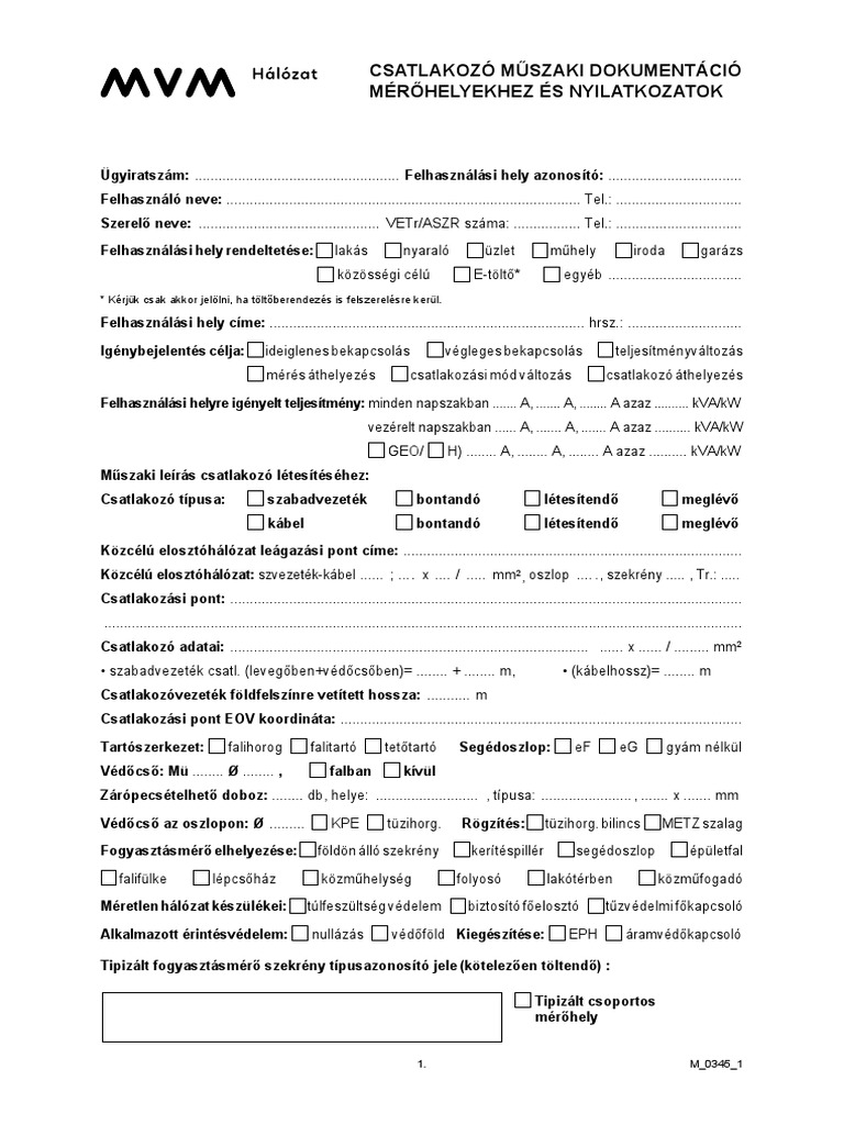 M - 0345 - 1 - Csatlakozo Muszaki Dokumentacio Merohelyekhez Es ...