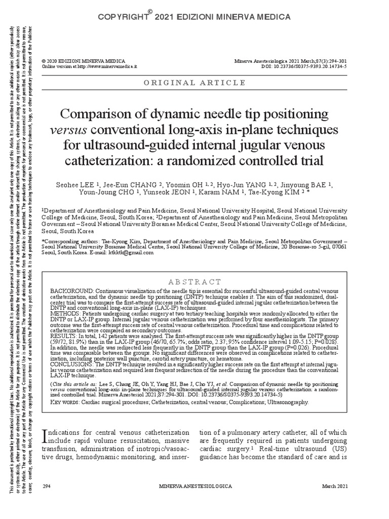 Comparison of Dynamic Needle Tip Positioning Versus Conventional Long ...