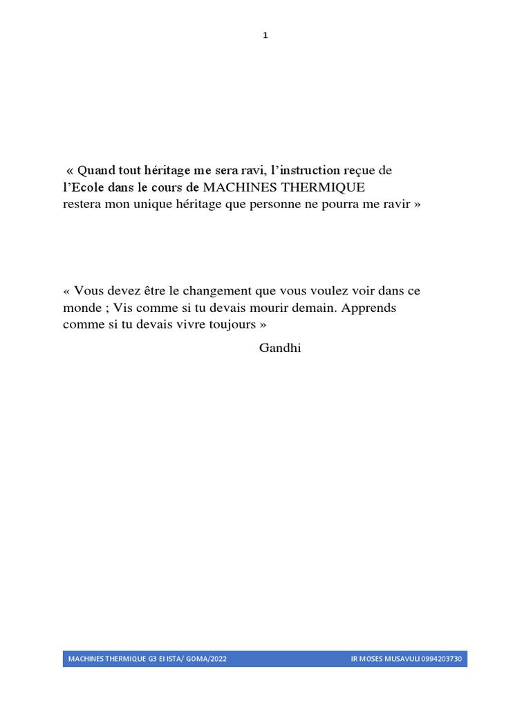 Cours sur les Machines Thermiques | PDF | Transfert thermique | Chaleur