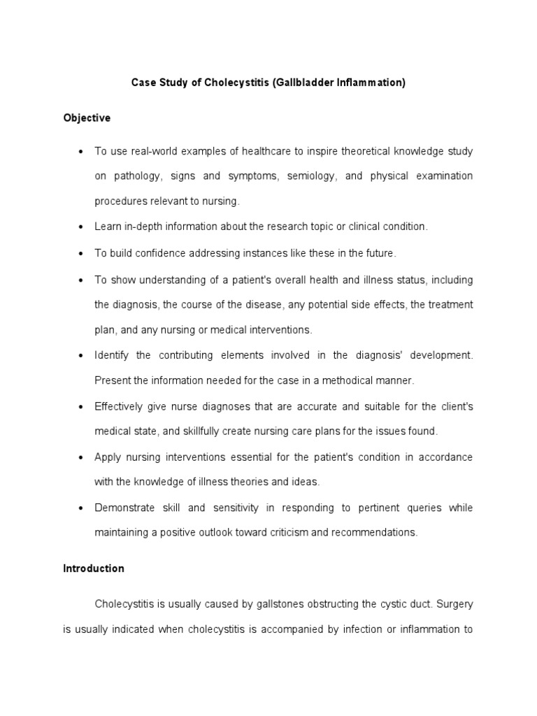 Understanding Cholecystitis: A Case Study on Diagnosis, Treatment, and ...