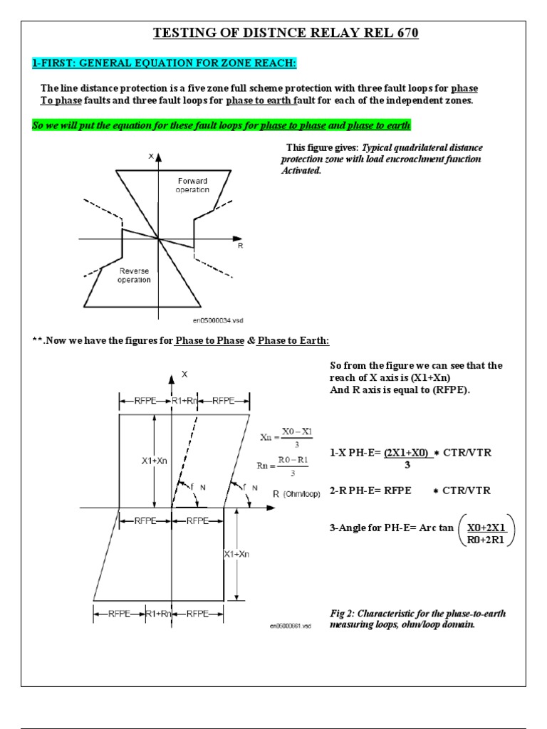 Testing and configuration of distance protection relay REL670 | PDF