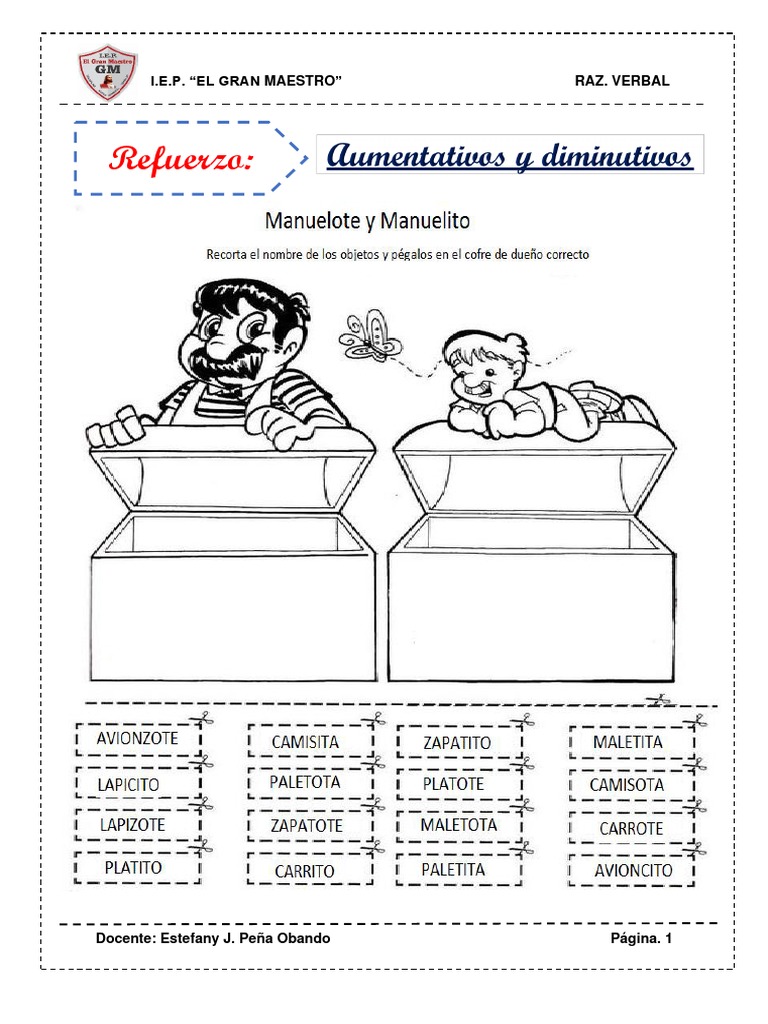 Actividades de Aumentativos y Diminutivos | PDF