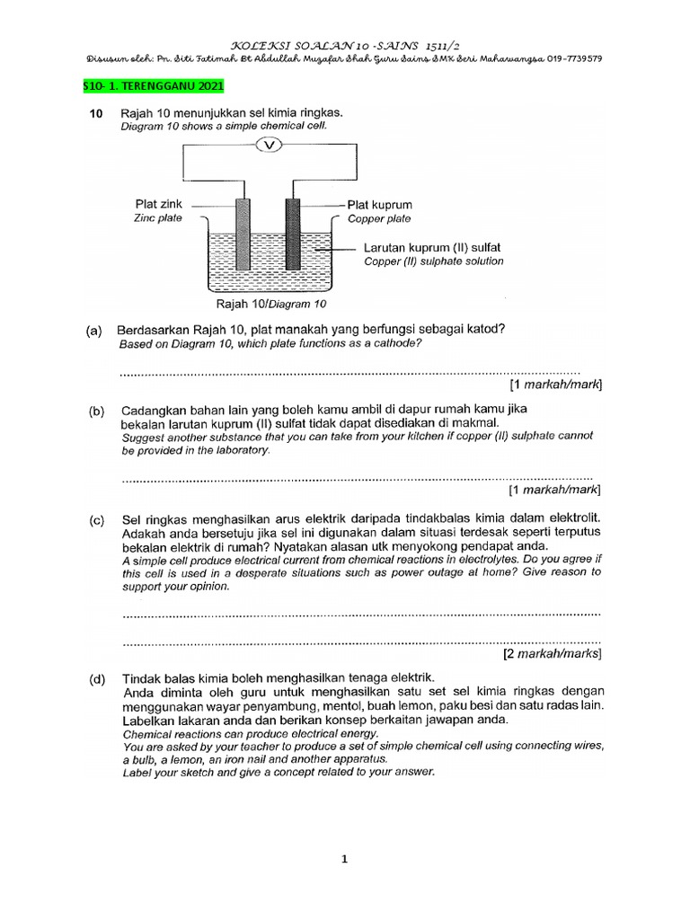 Koleksi Soalan n0.10 k2 Sains (Bahagian B-7m) | PDF
