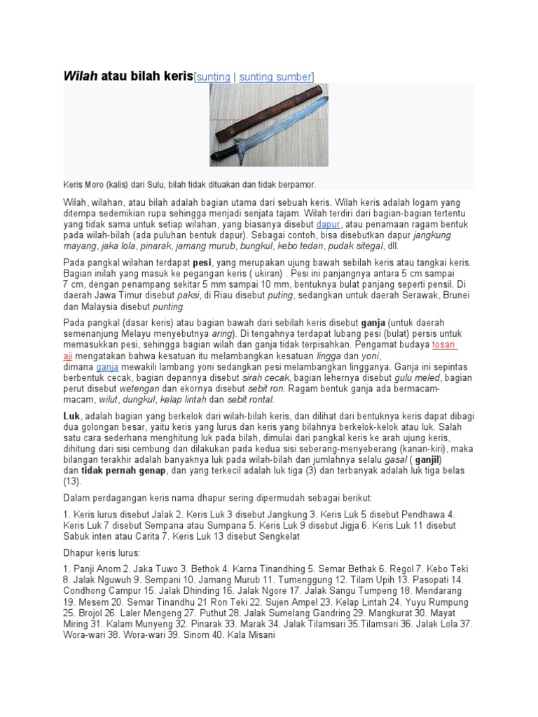 Bilah Pedang Dan Keris | PDF