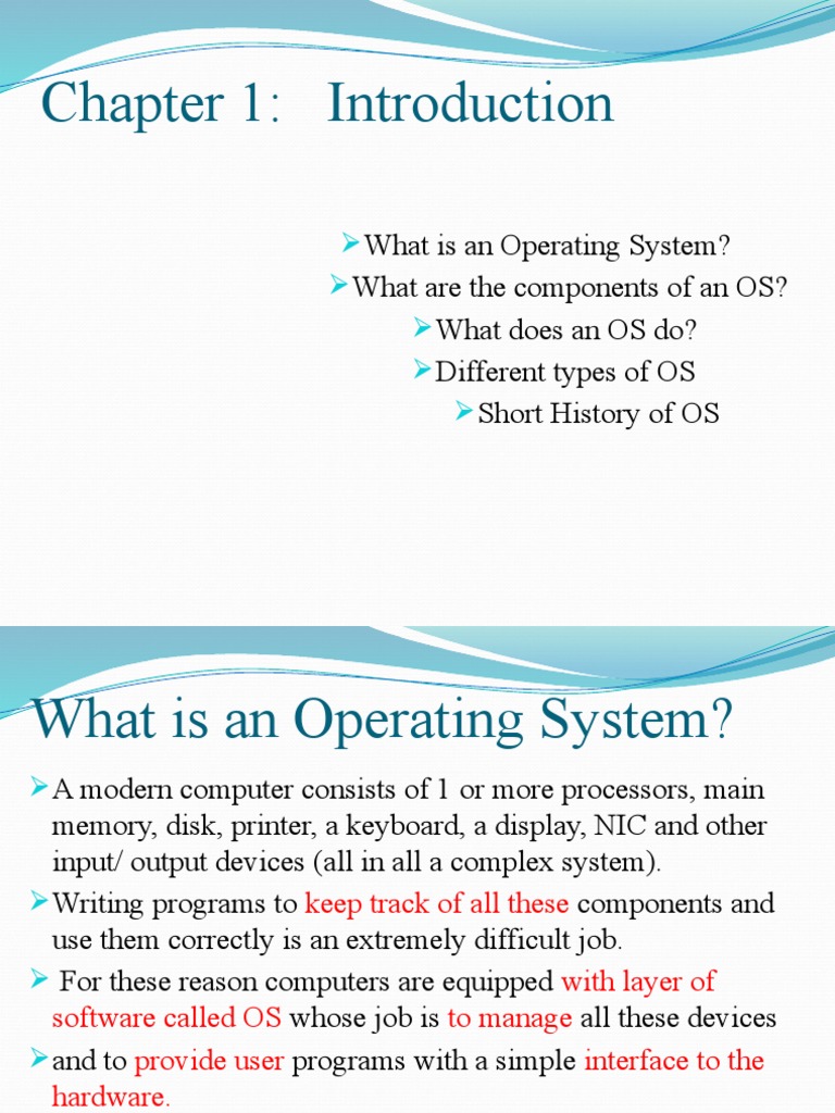 Chapter 01 Introduction To Operating Systems | PDF | Operating System ...