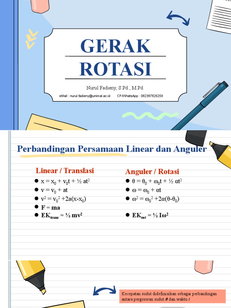 Gerak Rotasi | PDF | Metode & Bahan Ajar | Teknologi & Rekayasa