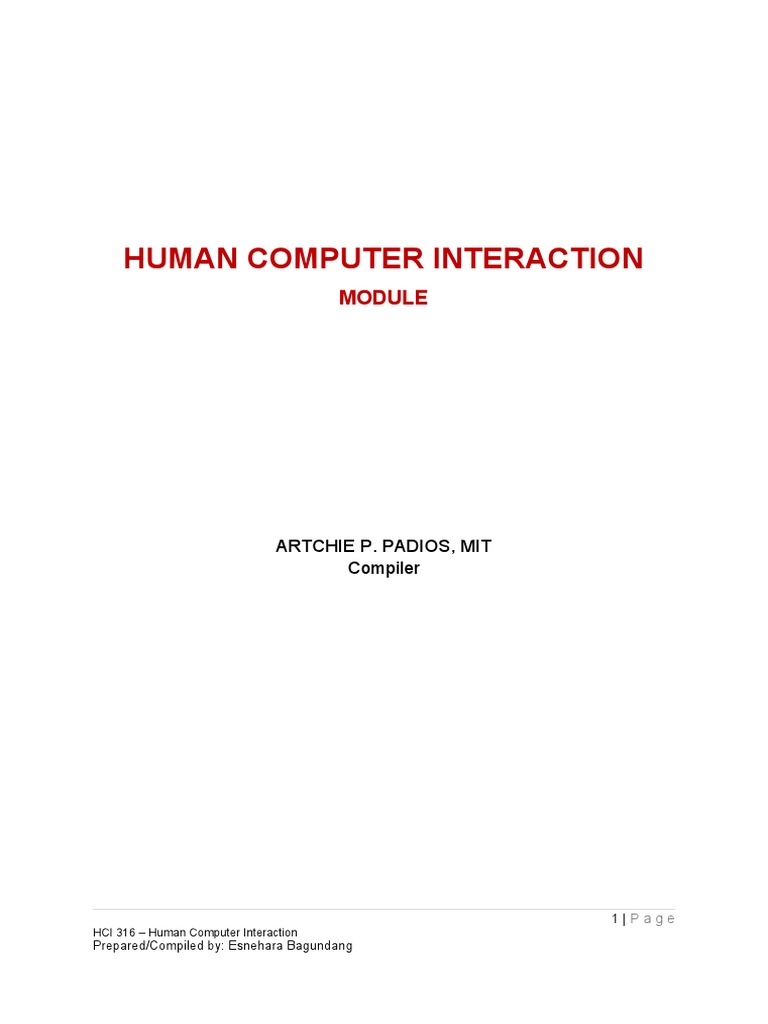 Hci Module 1 10 Pdf Human Computer Interaction Usability