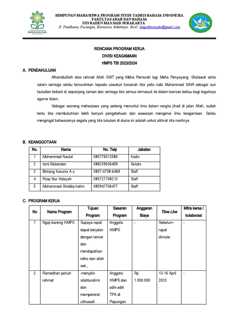 Template Proker Hmps Tbi 2023 | PDF