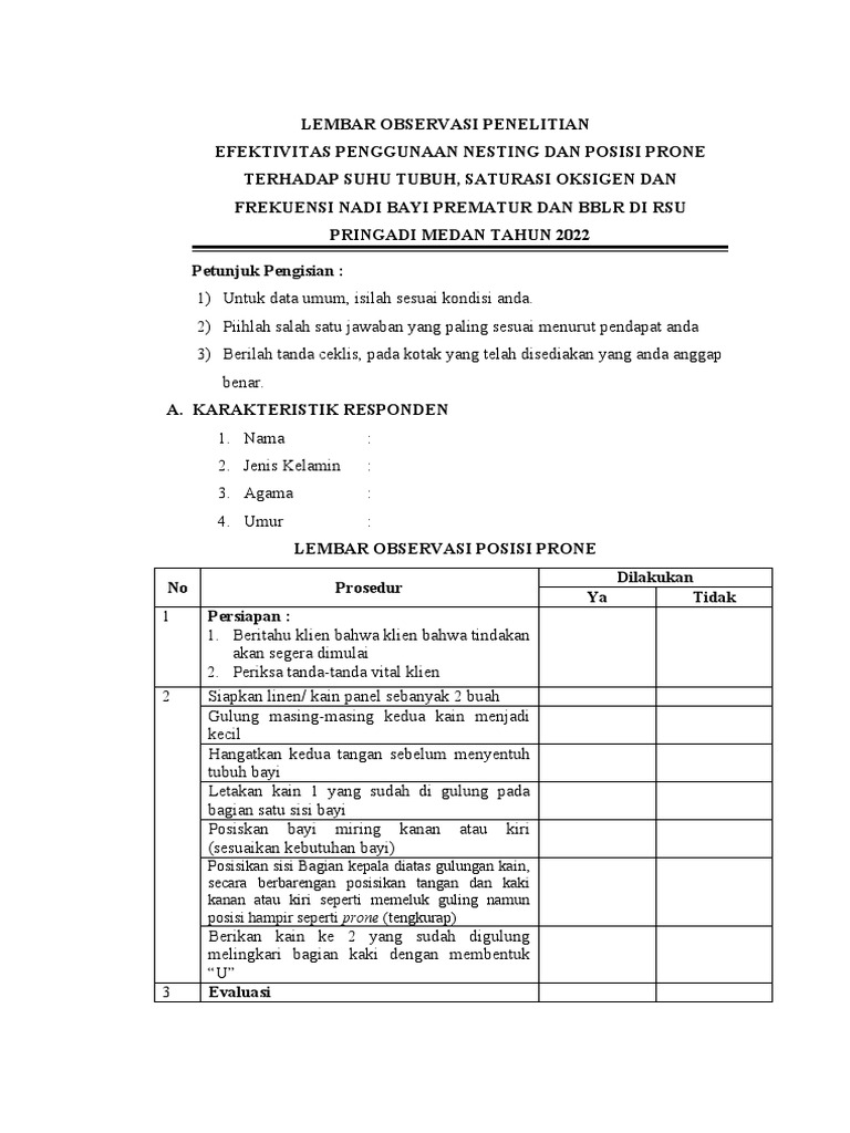 Lembar Observasi Penelitian | PDF | Pengembangan Diri | Kesehatan Holistik