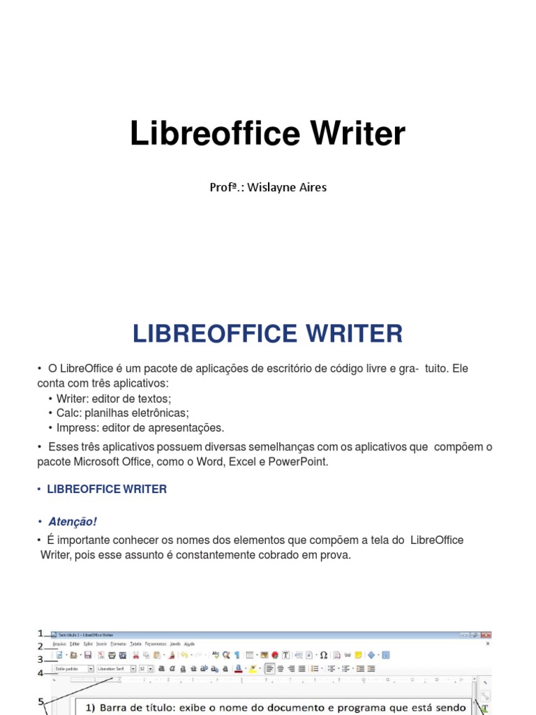 Libreoffice Writer Aula | PDF | Obras intelectuais | Software de sistema