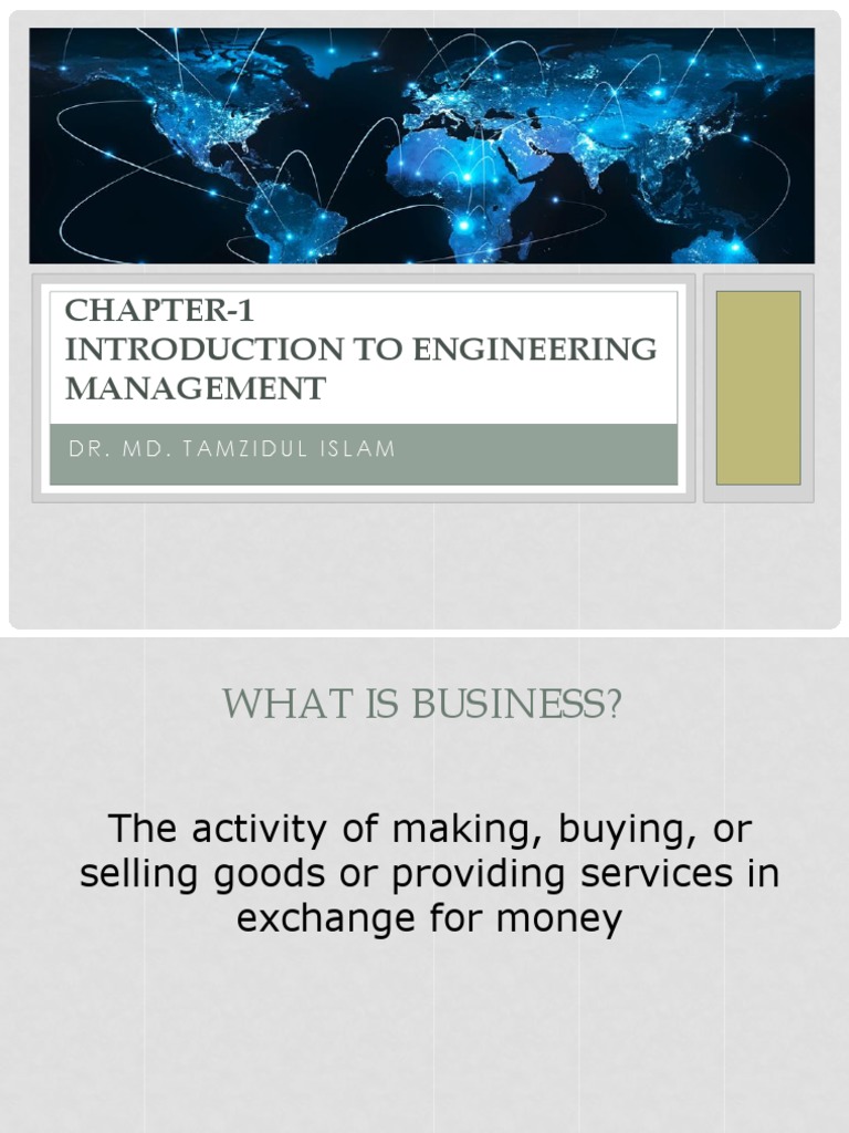 Chapter 1-Introduction To Engineering Management (Part-1) - Fall 22 | PDF