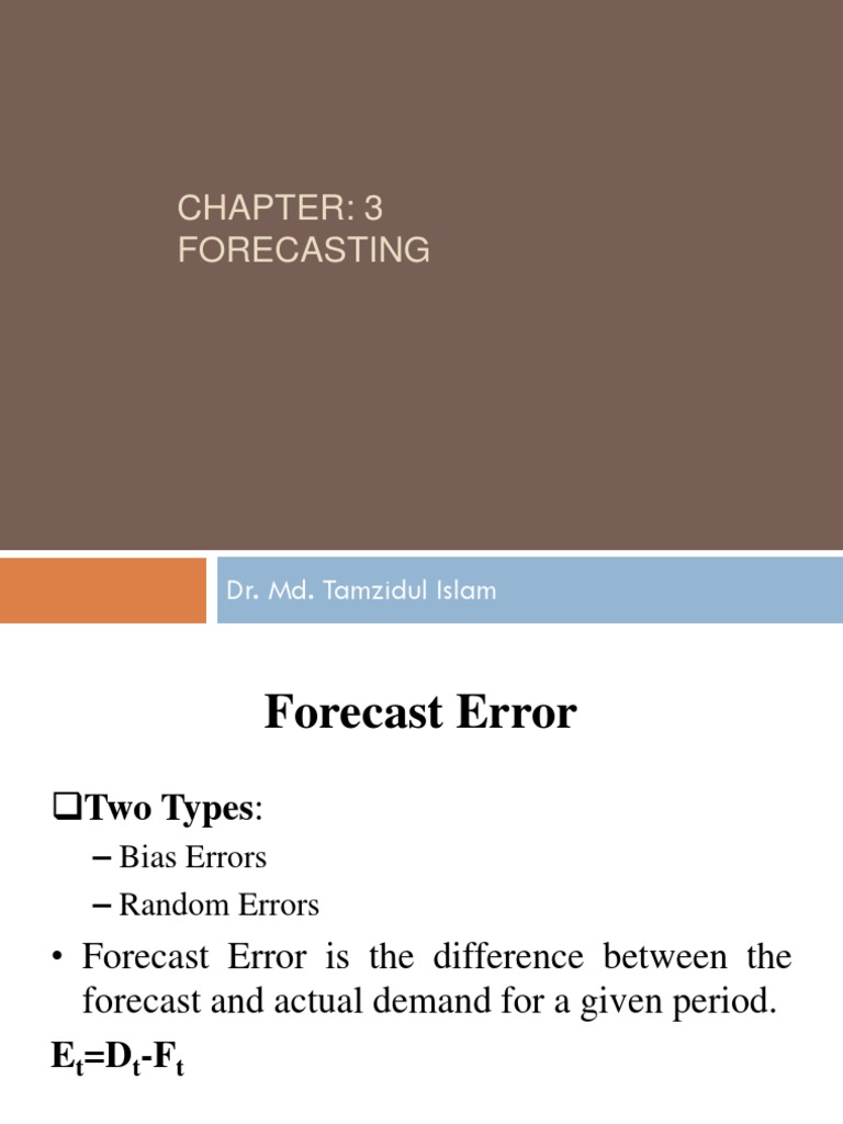 Chapter 3 Forecast Error Em Fall 22 Pdf Forecasting Mean Squared Error
