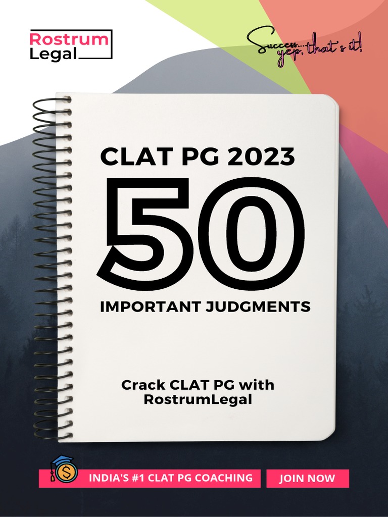 50 Important Judgments For CLAT PG 2023 Ebook | PDF | Judgment (Law) | Supreme Court Of India