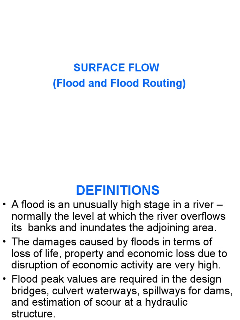 Flood Definition and Routing Techniques | PDF | Flood | Discharge ...