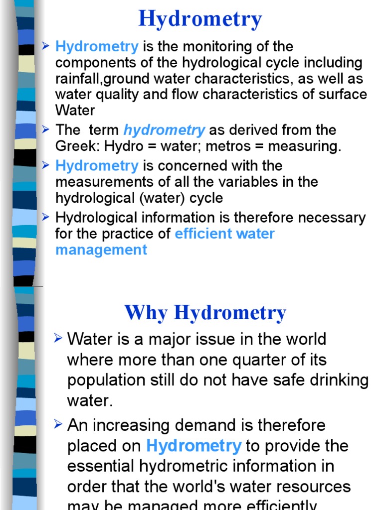 Lecture 5 Hydrometry | PDF | Surface Runoff | Drainage Basin
