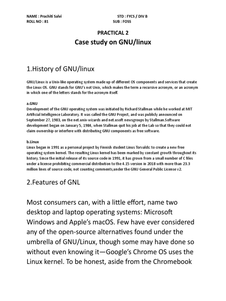 Foss Practical 2 Linux | PDF | Linux | Kernel (Operating System)