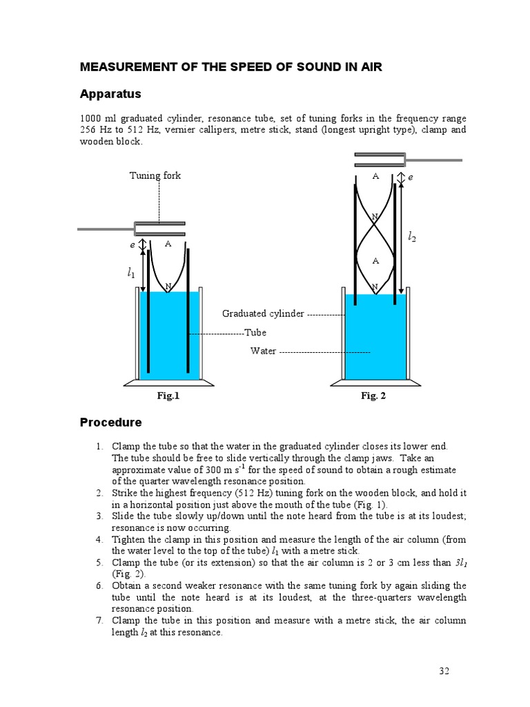Measurement of The Speed of Sound in Air | PDF | Loudspeaker | Resonance