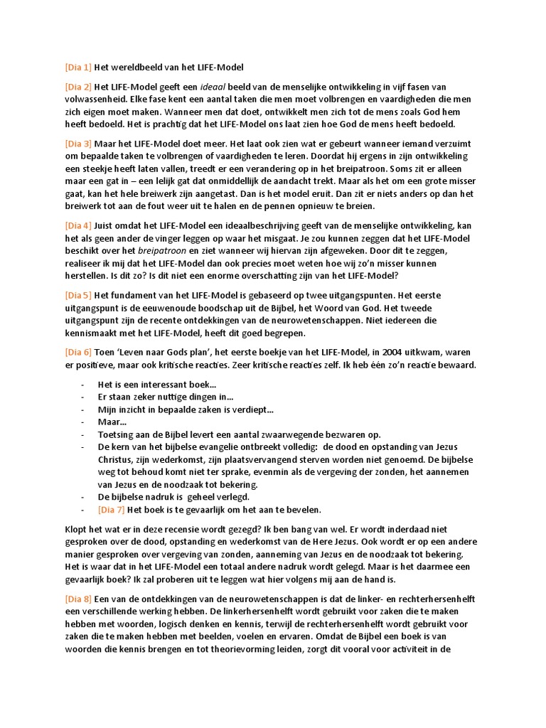 Het Wereldbeeld Van Het LIFE-Model | PDF