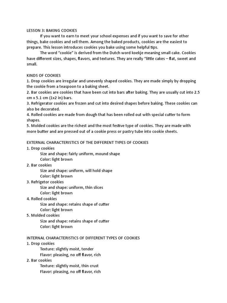 Lesson 3 TLE 7 | PDF | Cakes | Baking