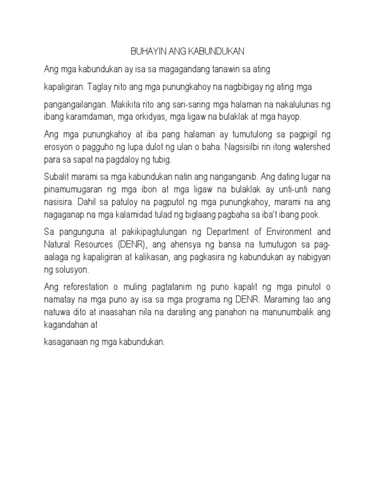 Buhayin Ang Kabundukan | PDF