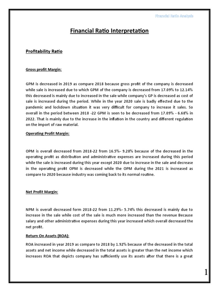 Financial Ratio Interpretation - Docx Arsalan | PDF | Return On Equity | Equity (Finance)
