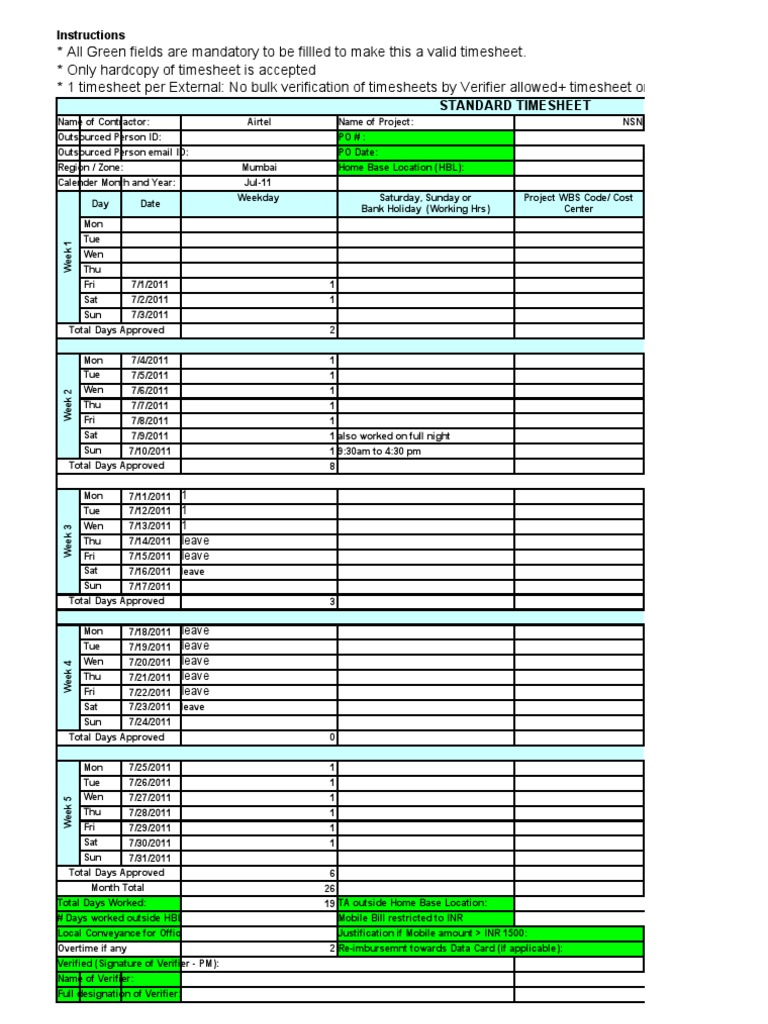 Monthly Timesheet Submission Guide | PDF | Finance & Money Management