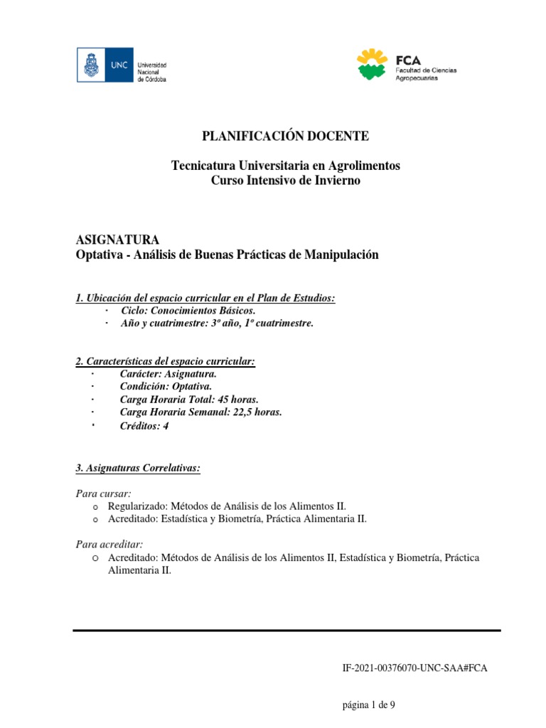 19-00830-10-Optativa 2021 2022 | PDF | Alimentos | Evaluación