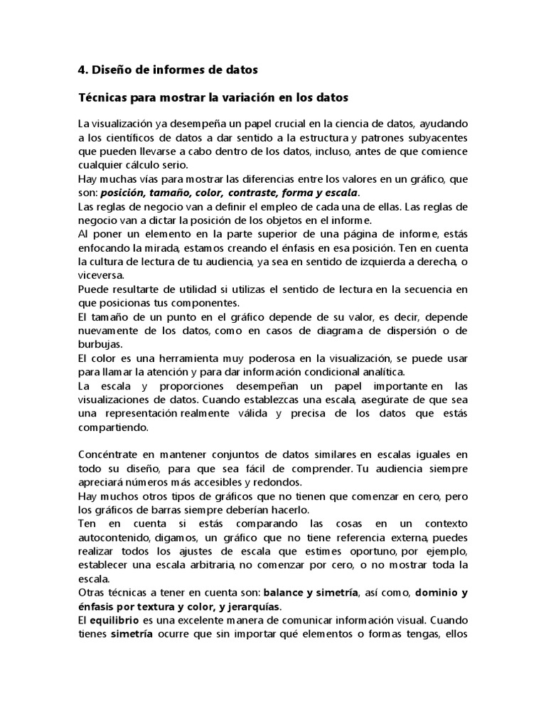 4 Diseño de Informes de Datos | PDF | Color | Tipografía