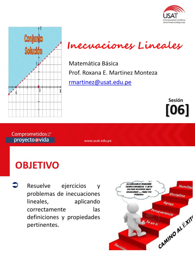 Sesión - Inecuaciones Lineales | PDF | Desigualdad (Matemáticas) | Intervalo (Matemáticas)