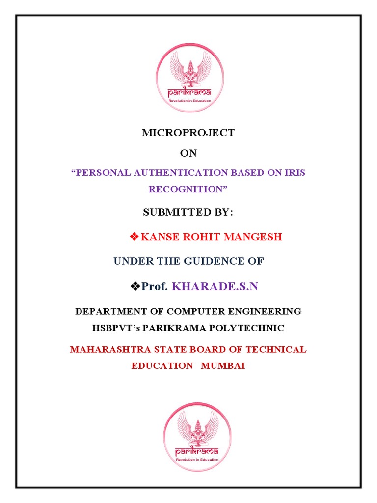 Ajp Microproject Report | PDF | Biometrics | Image Segmentation