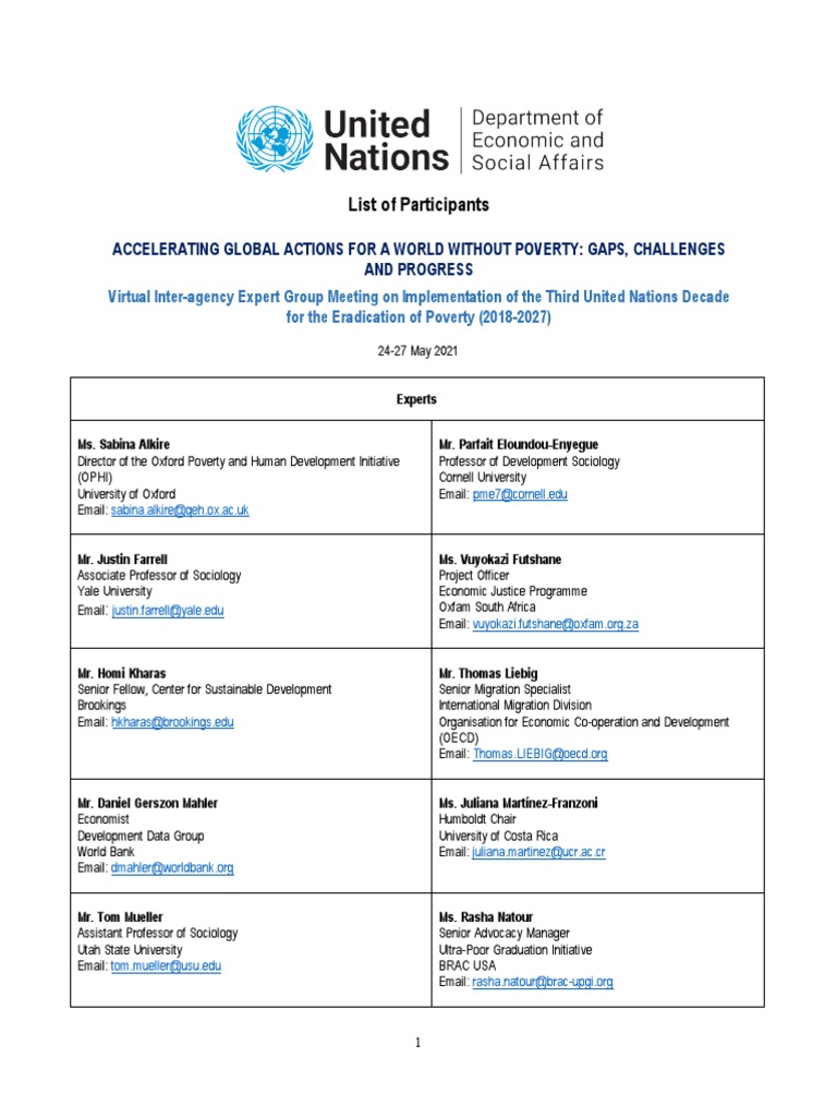 Final List of Participants | PDF | International Labour Organization ...