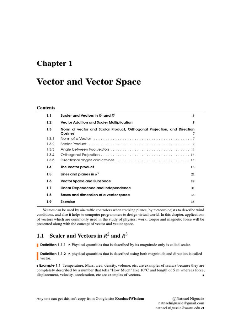 Vector and Vector Space | PDF