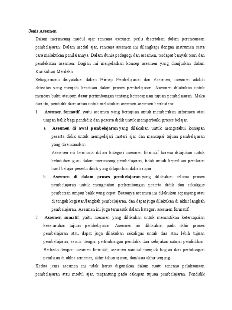 Jenis Asesmen | PDF