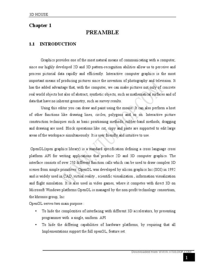 3dhouse Report Pdf 3 D Computer Graphics Computer Graphics