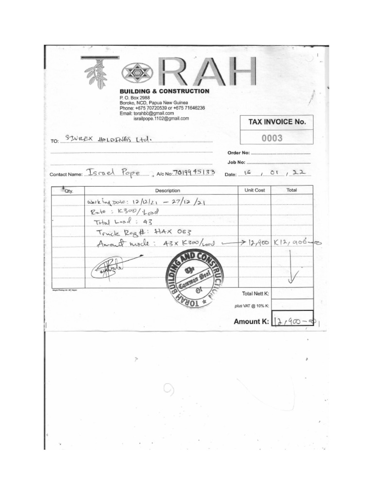 Second Invoice 16-01-2022 | PDF